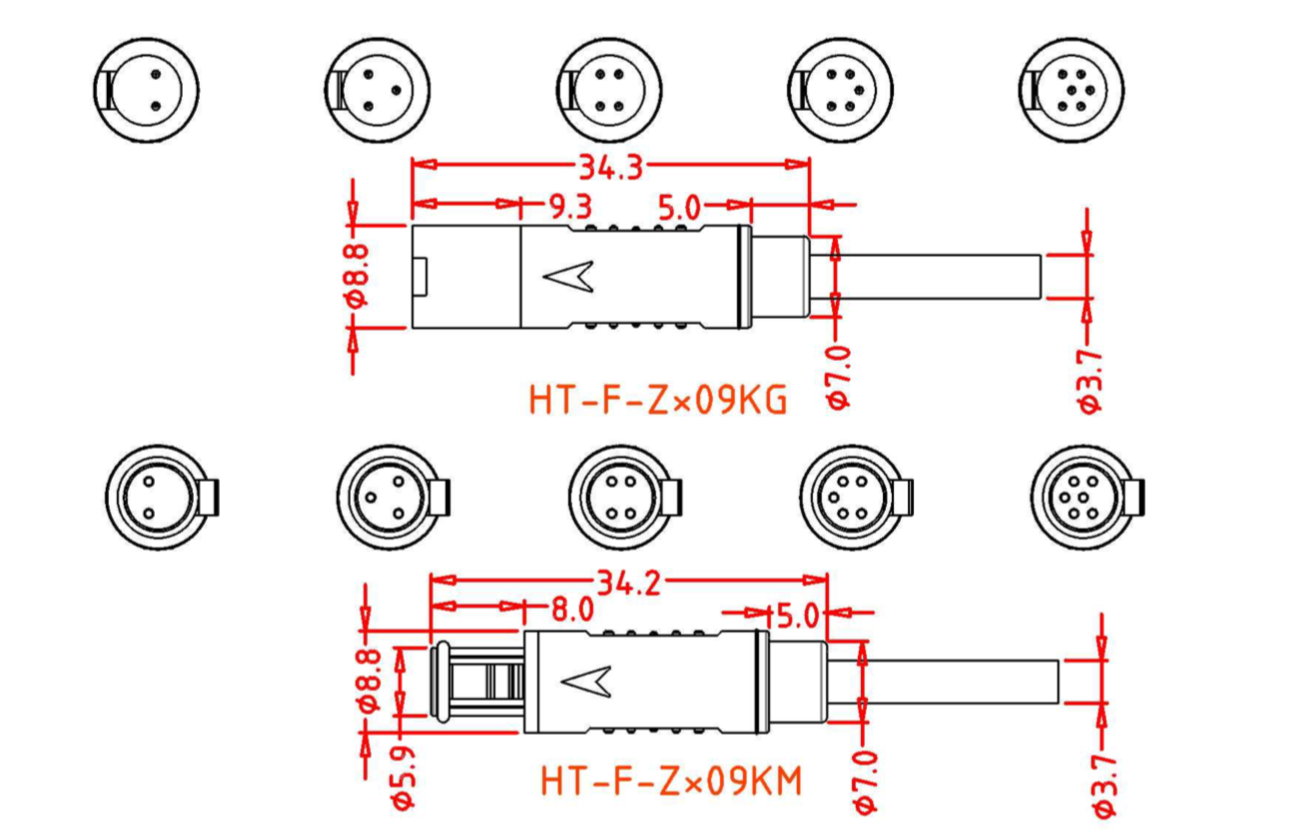 MINI K 2pin/3pin/4pin/5pin/6pin signal connector - Buy Signal MINI K ...