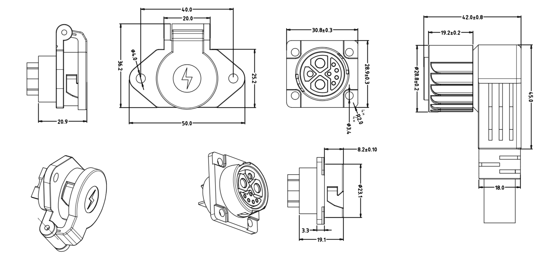Z820A fast screw locking 8 pin Battery connector - Buy 8 pin power ...