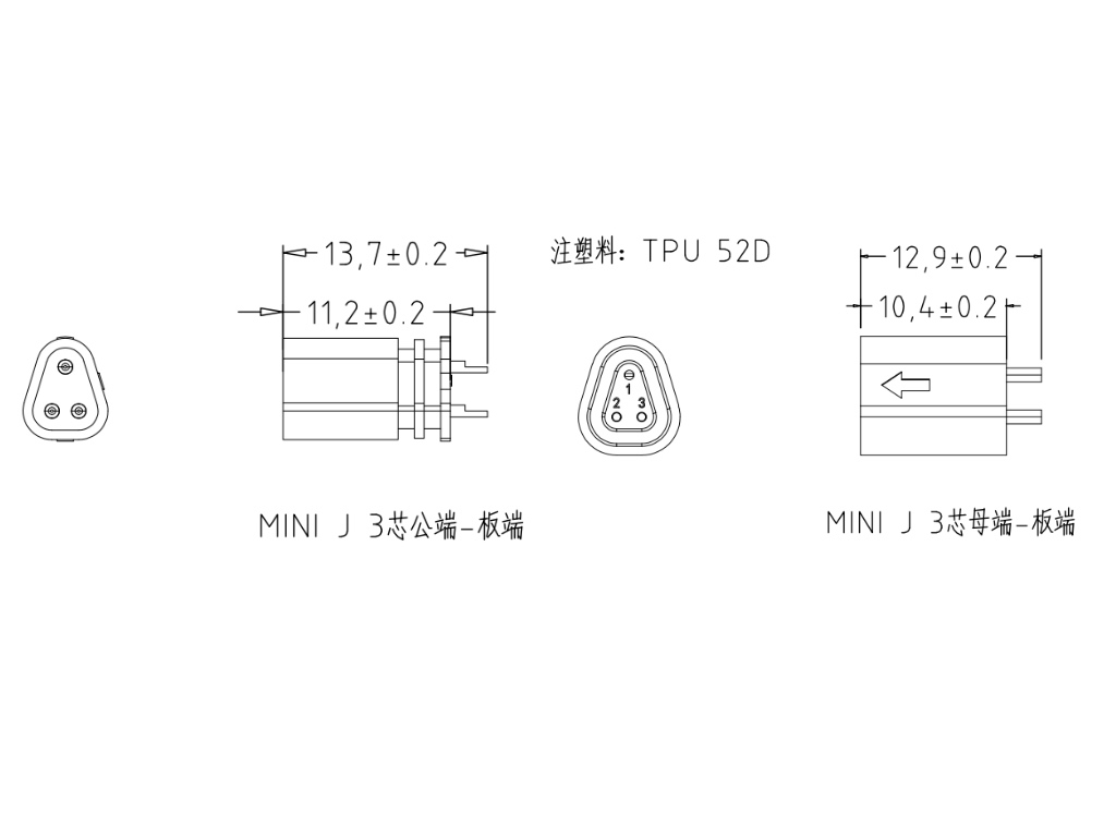 MINI J 3 pin signal connector panel - Buy Signal MINI J 3 pin panel ...