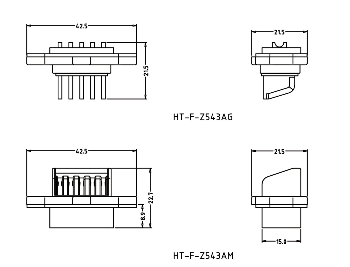 Z543A 5 pin Liner Battery connector panel mount - Buy HT-F-Z543A, Panel ...
